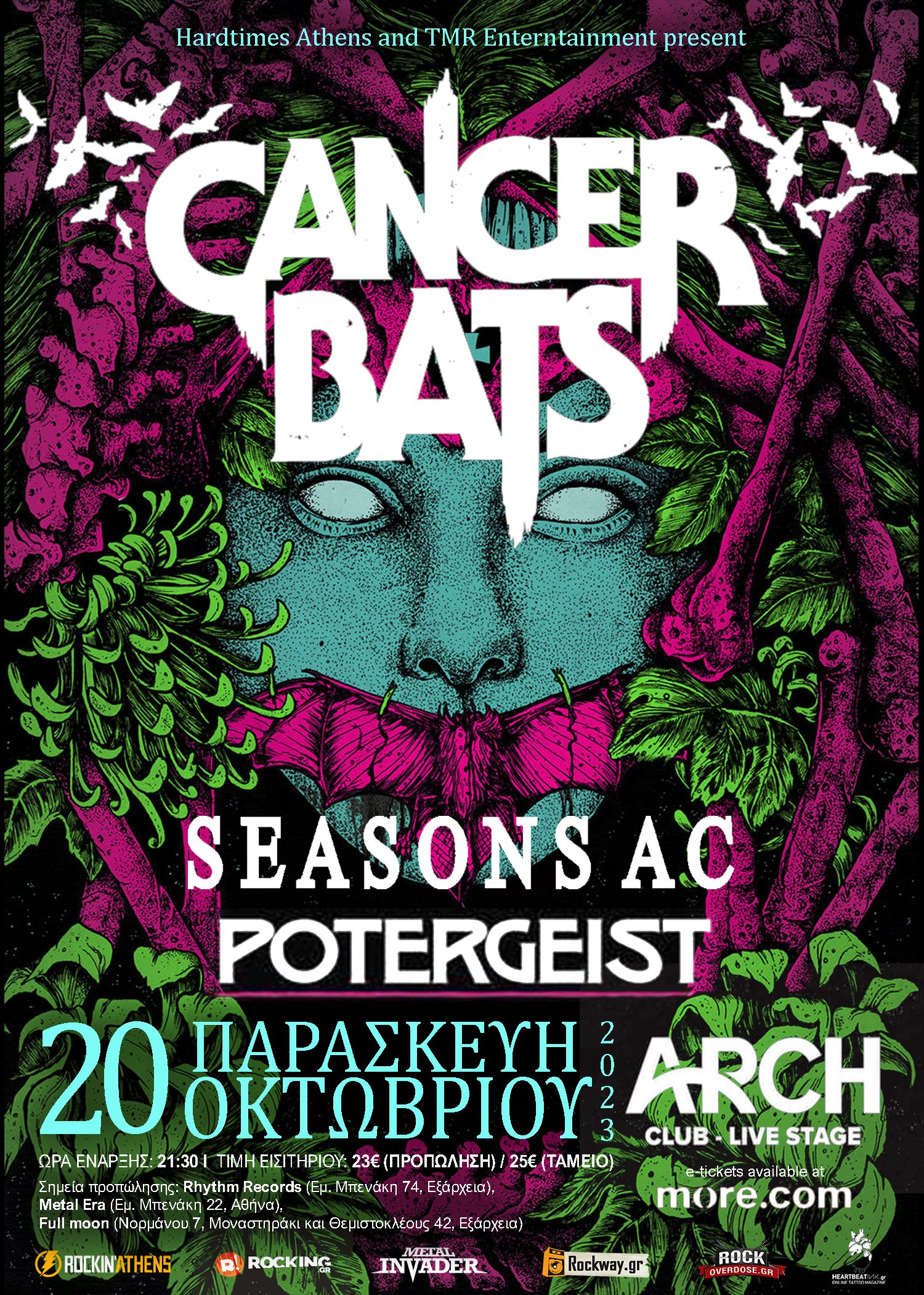 Συναυλία: Cancer Bats, Seasons A.C, Potergeist @ Arch Club, Αθήνα