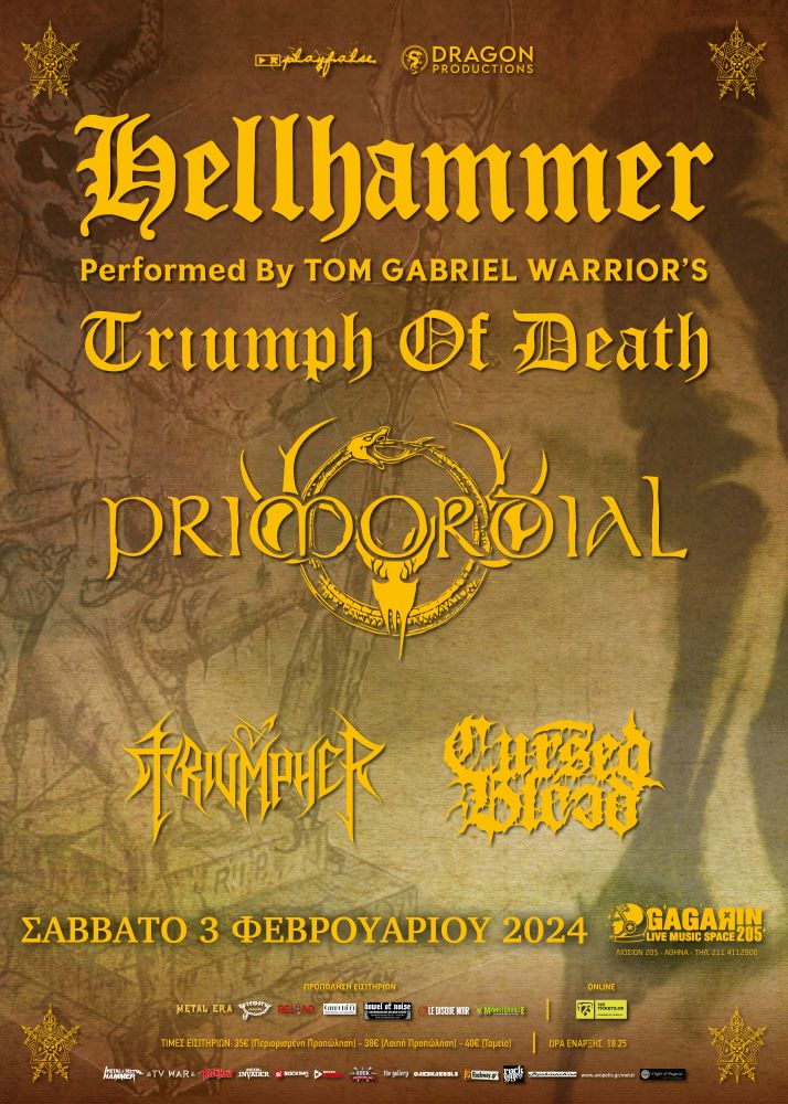 Συναυλία: Triumph Of Death performing Hellhammer, Primordial, Triumpher ...