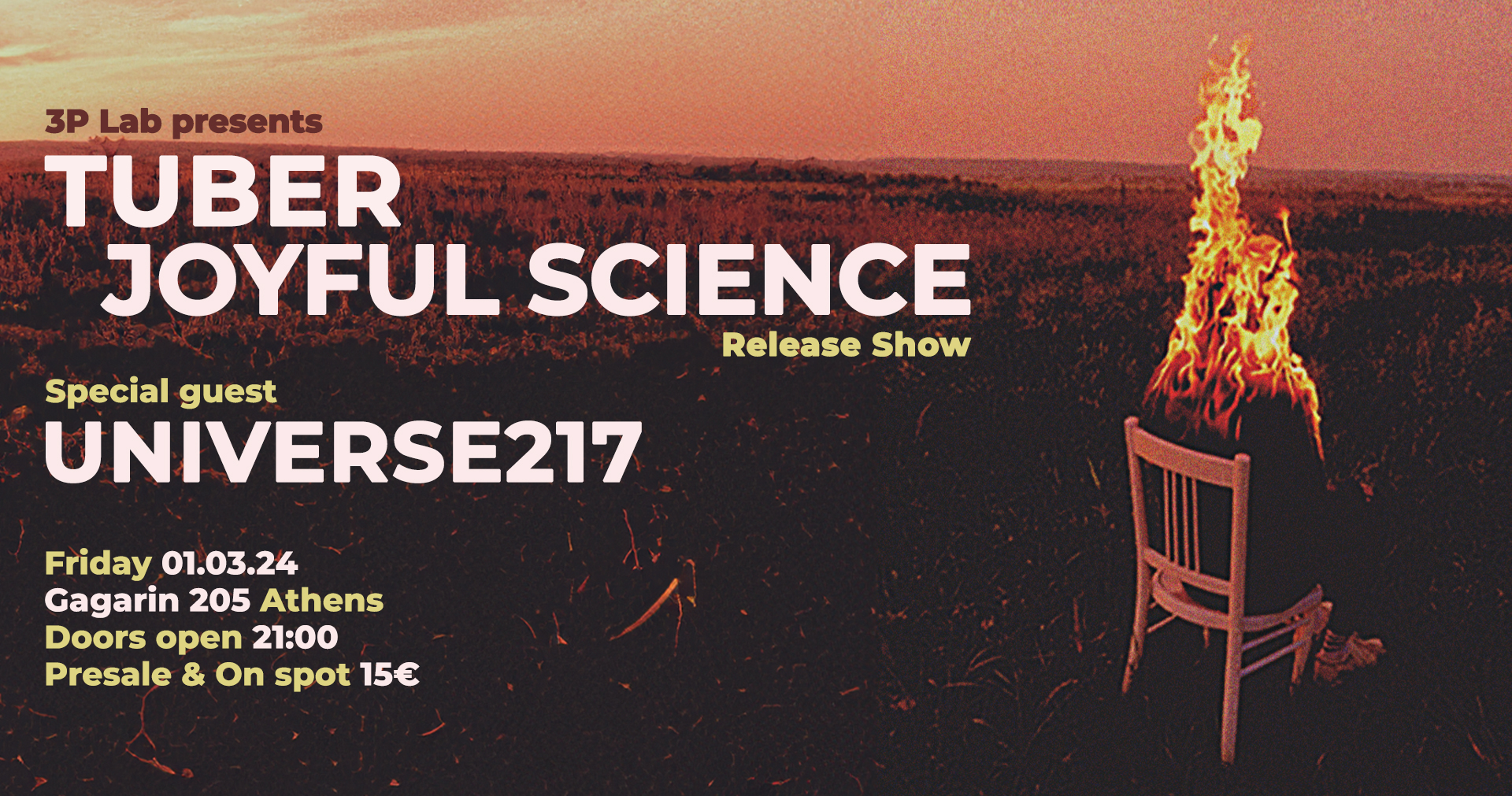 Συναυλία: Tuber: Joyful Science release show, Universe217 @ Gagarin 205, Αθήνα