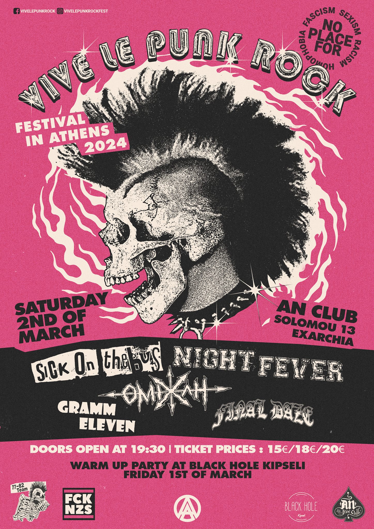 Συναυλία: Vive Le Punk Rock Festival: Sick On The Bus, Night Fever ...